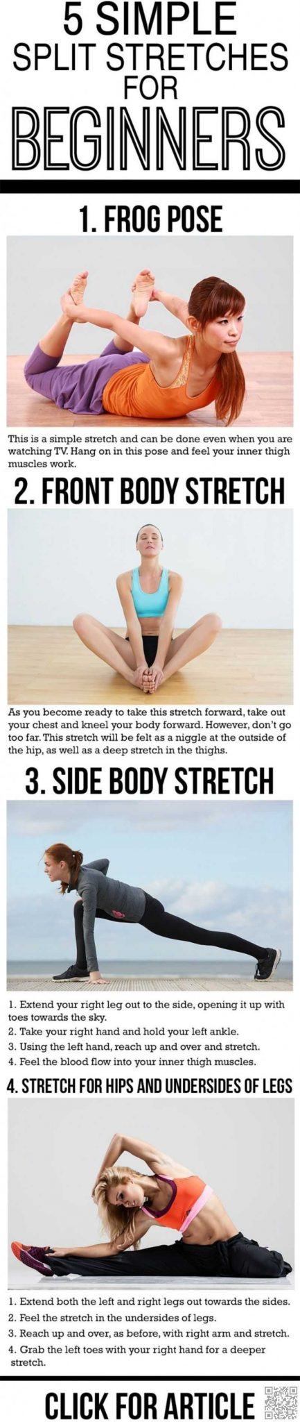 22 Stretching Exercises Infographics for Better Flexibility