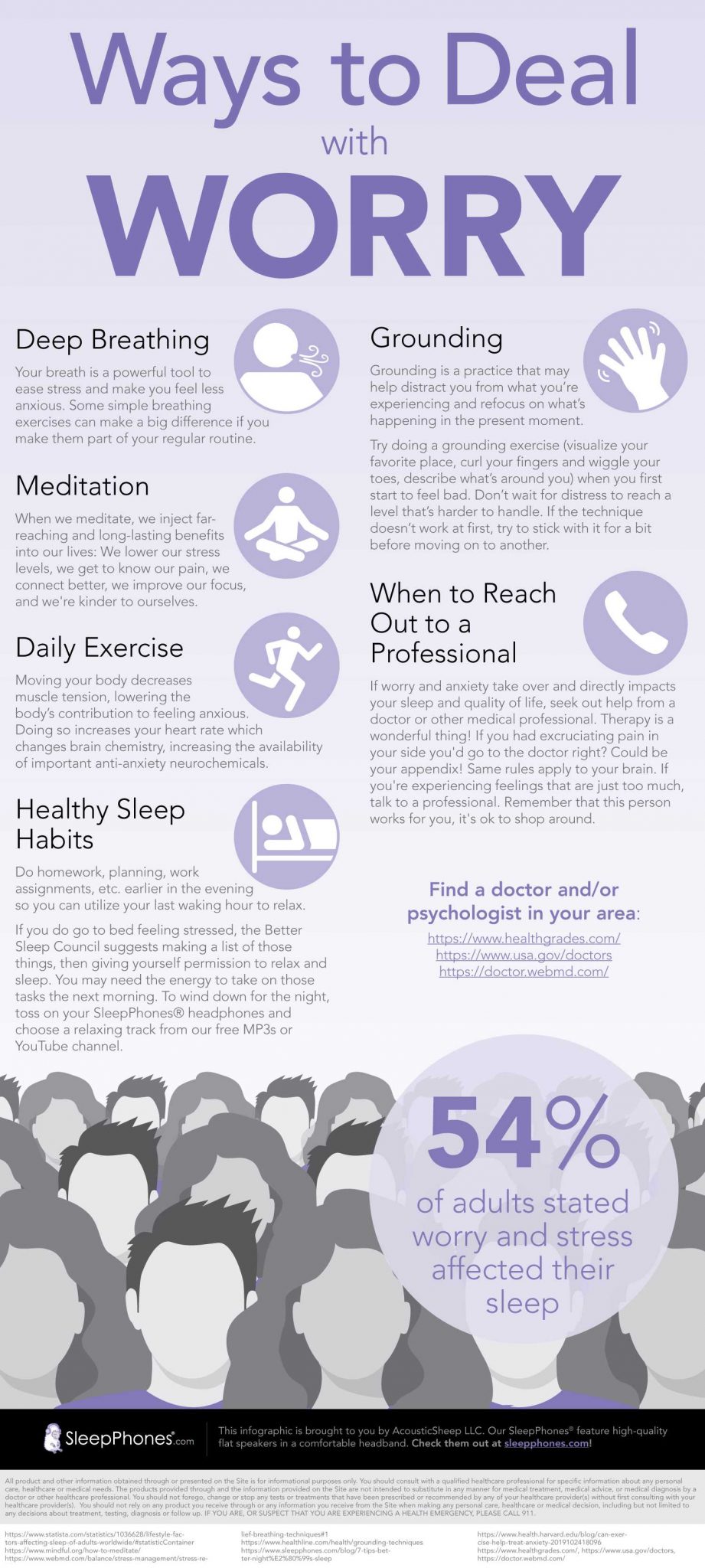 Ways To Deal With Worry - 50 Infographics to Help You Less Your Stress ...