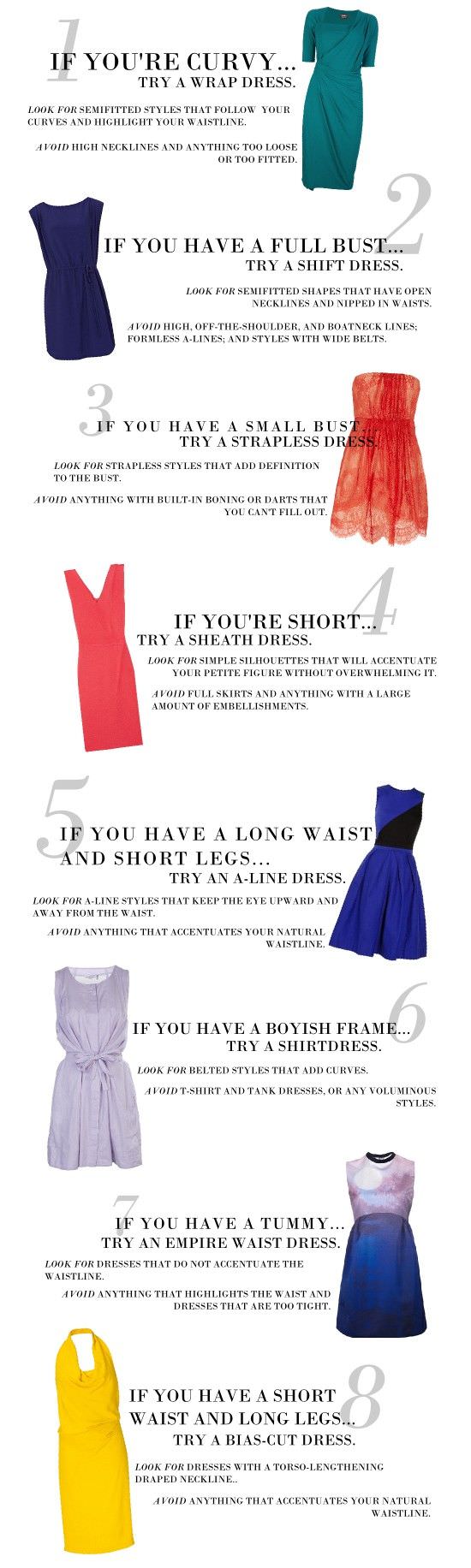 Dresses For Body Types 30 Useful Fashion Infographics For Women